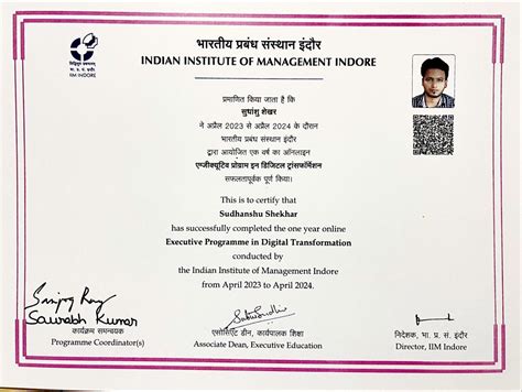 Sudhanshu Shekhar On Linkedin Iimindore Digitaltransformation 34 Comments