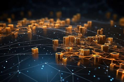 Premium Photo Cyber Big Data Flow Blockchain Mustard Data Fields Network Line Connect Stream