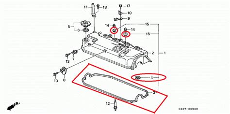 Honda Civic D13b2 D15b2 D15b7 Cylinder Head Cover Gasket Kit 1992 95