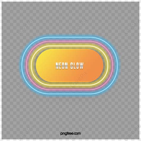 동그란 네온사인 테두리 일러스트조명노랑기하 Png 일러스트 무료 다운로드 Lovepik