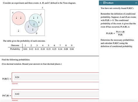 Solved Consider An Experiment And Three Events A B And C Chegg Com