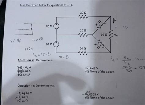 Solved Use The Circuit Below For Questions Chegg Com