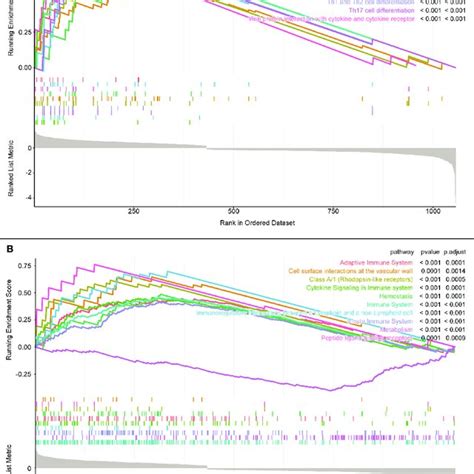 A Gsea Enrichment Analysis Results Of Kegg Database B Gsea