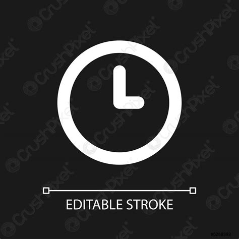 Clock Pixel Perfect White Linear Ui Icon For Dark Theme Stock Vector Crushpixel