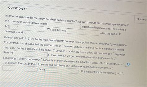 Solved QUESTION 1 In Order To Compute The Maximum Bandwith Chegg