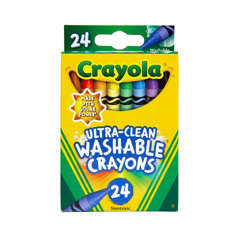Crayola Ultra Clean Washable Crayons 24 Ct Pack Classroom Set Back
