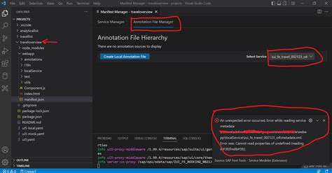unable to create local annotation file in vs code sap community