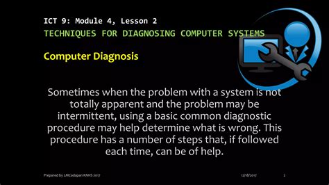 Ict 9 Module 4 Lesson 2 3 Techniques For Diagnosing Computer Systems PPTX