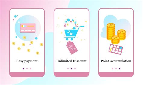 Shopping Sale Store Mobile App Page Onboard Screen Set Application Design Set For Easy Payment