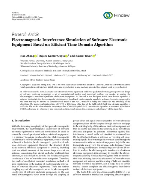 Pdf Electromagnetic Interference Simulation Of Software Electronic