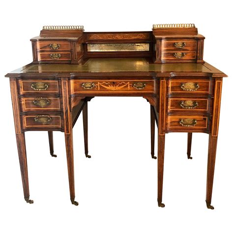 Antique Victorian Freestanding Rosewood Maple And Co Inlaid Writing