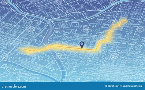 Futuristic Navigate Device Dashboard Gps Tracking Map Futuristic Mapping Technology Route Of