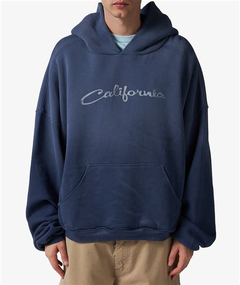 Erl California Hoodie In Navy Blue Svd