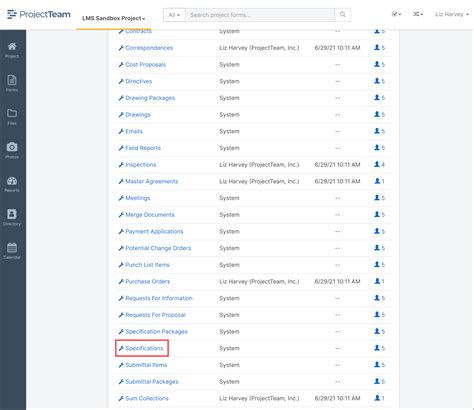 Setup Specification Divisions