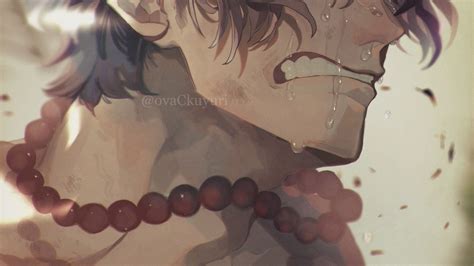 Safebooru 1boy Artist Name Bead Necklace Beads Black Hair Clenched