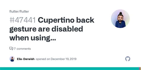 Cupertino Back Gesture Are Disabled When Using Pageroutebuilder · Issue 47441 · Flutterflutter