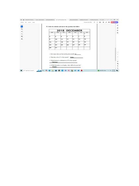 Calendar Worksheet Grade 2 3 Cleaned Pdf