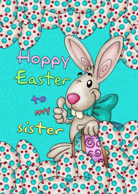 Sister Easter Card With Easter Bunny And Eggs Card Ad Ad Card Easter Sister Card