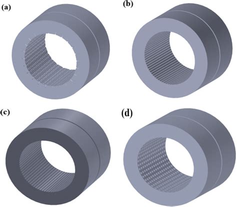 The Cad Model Of Journal Bearing With Various Texture Shapes A Download Scientific Diagram