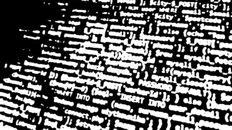 Abstract White Code On Black Background Code On Monitor Software Development Coding Stock
