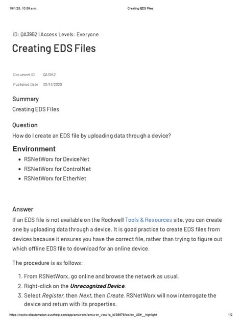 Creating Eds Files Pdf Computing