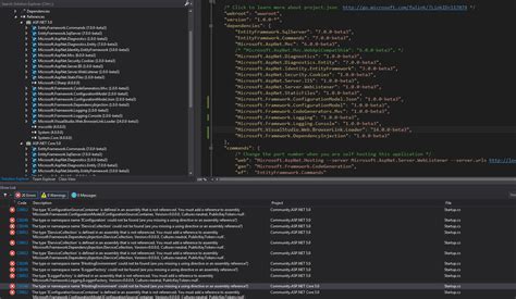 Visual Studio 2015 Aspnet 5 Web Template Build Errors With Brand New