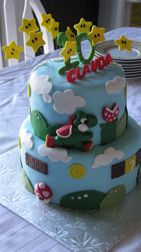 Yoshi And Super Mario Theme Cake