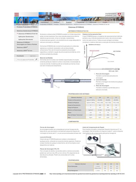 Protendidos Dywidag Sistemas Dywidag St 85 105 Pdf Estresse