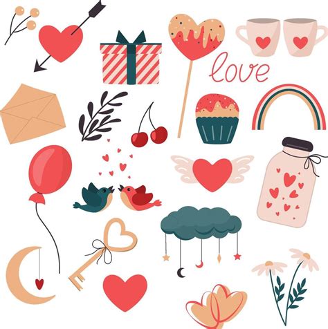 Valentines Day Clip Art Large Set 55270146 Vector Art At Vecteezy