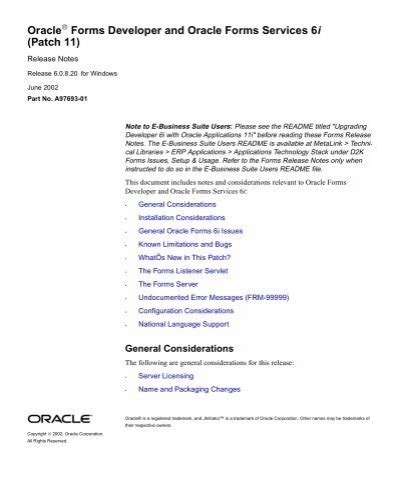 Oracle Forms Developer And Oracle Forms Services I Patch