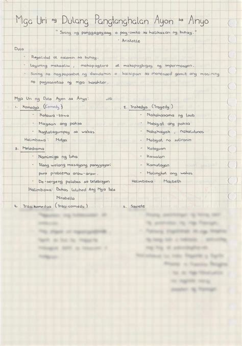 SOLUTION: Mga uri ng dulang pangtanghalan ayon sa anyo - Studypool