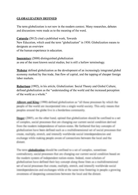 Solution Globalization Defined Studypool