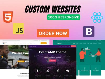 Custom Website Using HTML CSS Javascript React Upwork