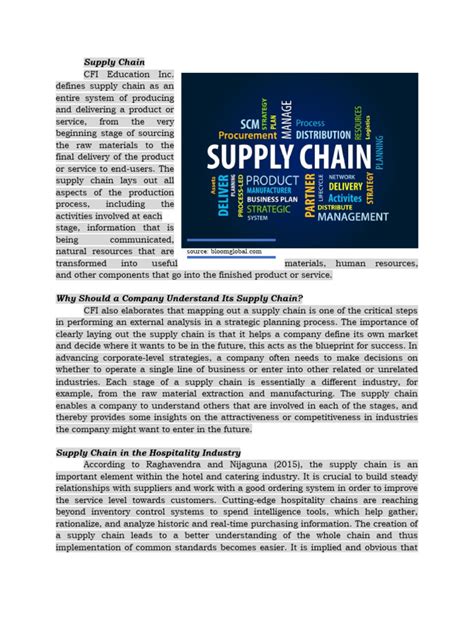 Chapter 1 Supply Chain Pdf Supply Chain Supply Chain Management