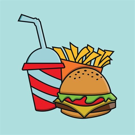 Ilustración De Comida De Hamburguesa Vector De Comida De Hamburguesa