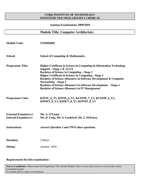 Half Subtractor Computer Architecture Past Exam Docsity