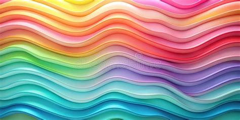 Vibrant Abstract Gradient Waves In Soft Pastel Colors Creative Ai Stock Illustration