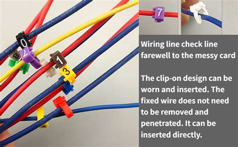 Wire Numbering Marker Kits Colorful Electric Wire Number Label Tube Coded With Clip On