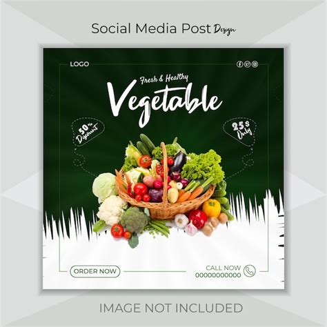 Premium Vector Vegetable Social Media Square Banner Template Design