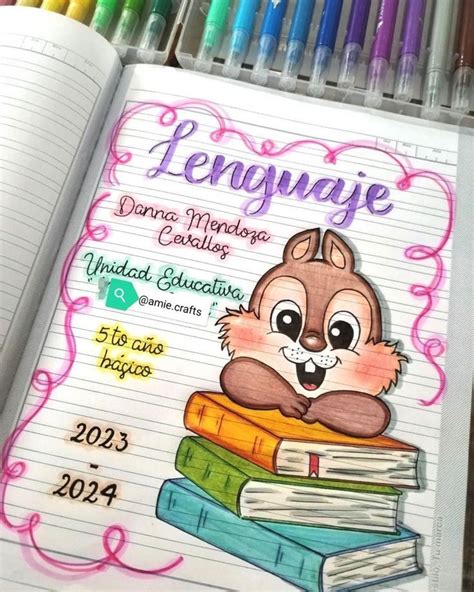 Portada De Lenguaje Primaria Carátulas Para Cuadernos Cuadernos De
