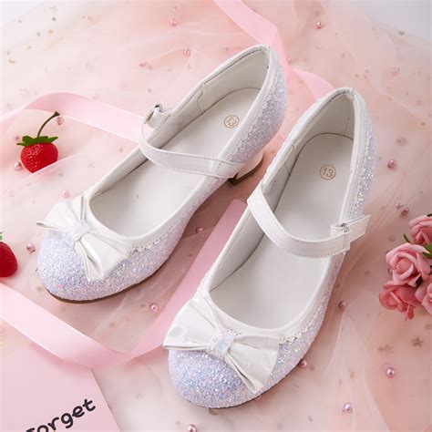 Kushyshoo White Girls Dress Shoes Mary Jane 15in Low Heel Pumps