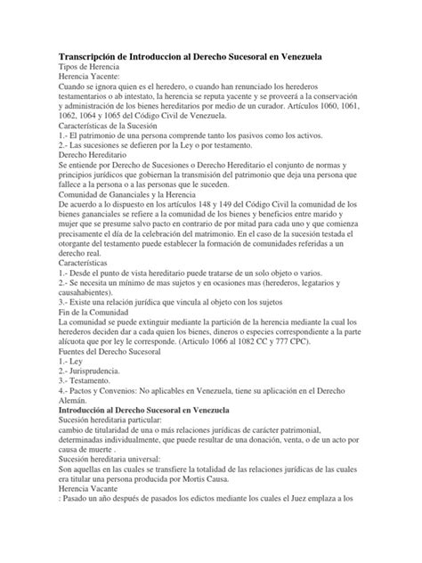 Derecho Sucesoral Pdf Herencia Voluntad Y Testamento
