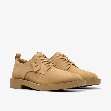 Scarpe Stringate Da Uomo Martock Lace In Camoscio Sabbia Scuro Clarks