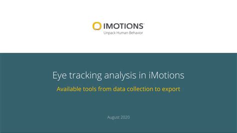 Pdf Eye Tracking Analysis In Imotions Tools To Build And Analyse A