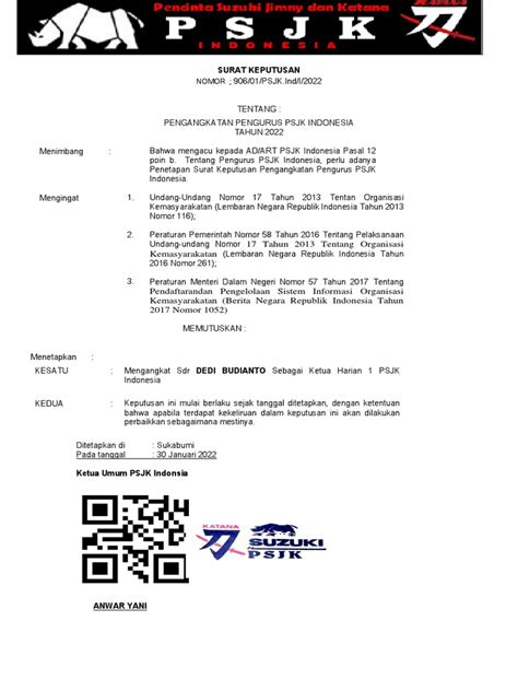 Sk Pengurus Psjk Pusat Pdf