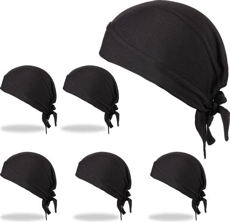 Phogary Do Rags 6 Pack Sweat Wicking Beanie Cooling Skull Cap Bandana