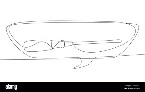One Continuous Line Of Speech Bubble With Screwdriver Thin Line