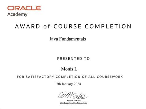 Monis L On Linkedin Java Oracleacademy