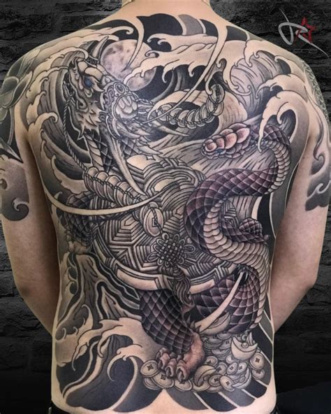 Hình Xăm Tứ Linh đại Diện Bốn Yếu Tố Bảo Hộ Rowena Tattoo