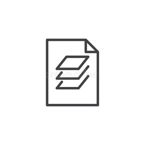 Data File Document Line Icon Stock Vector Illustration Of Stack File